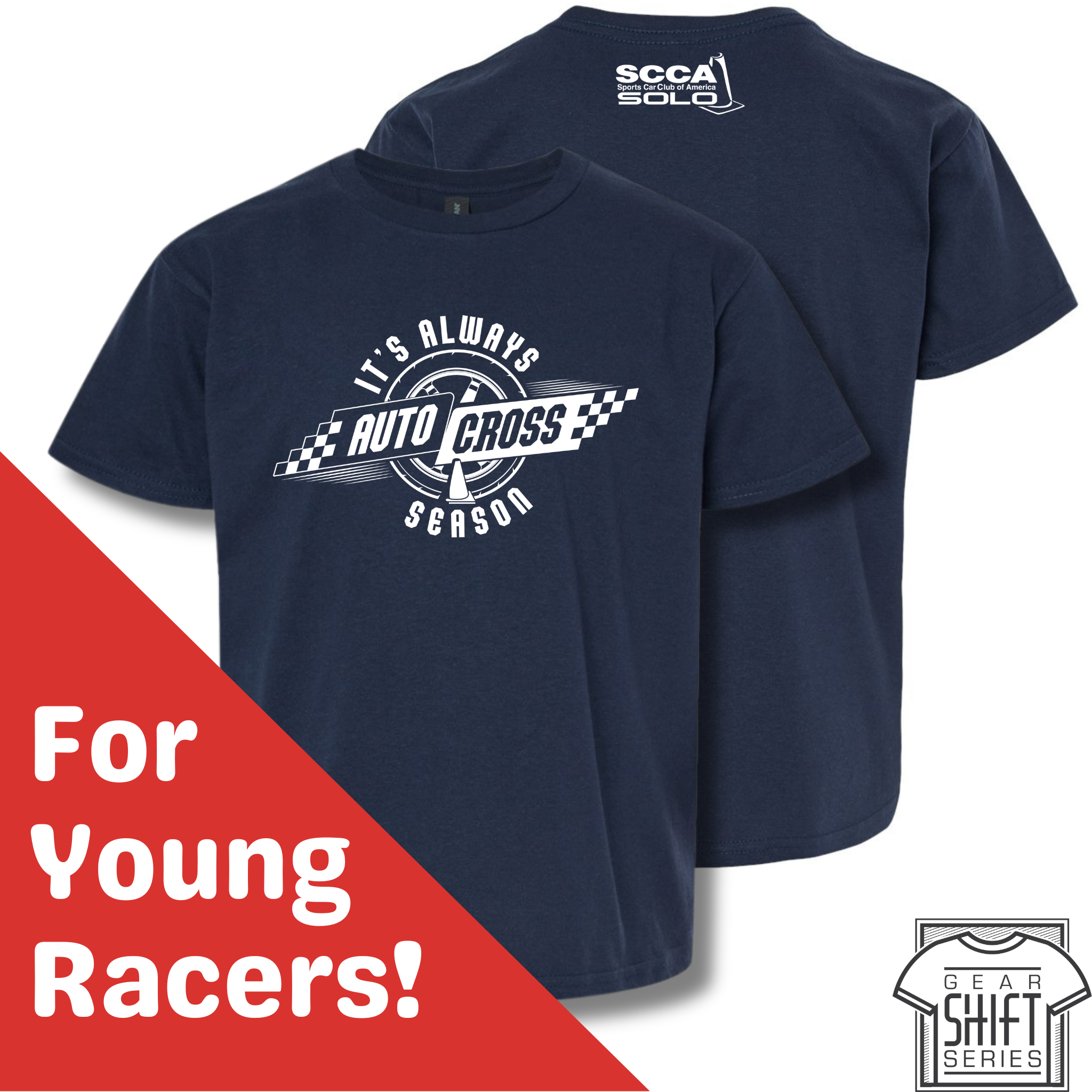 Gear Shift Series - It's Always Autocross Season YOUTH Short Sleeve Te ...